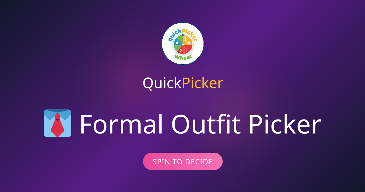Formal Outfit Picker - Random Dressy Fashion Generator Wheel